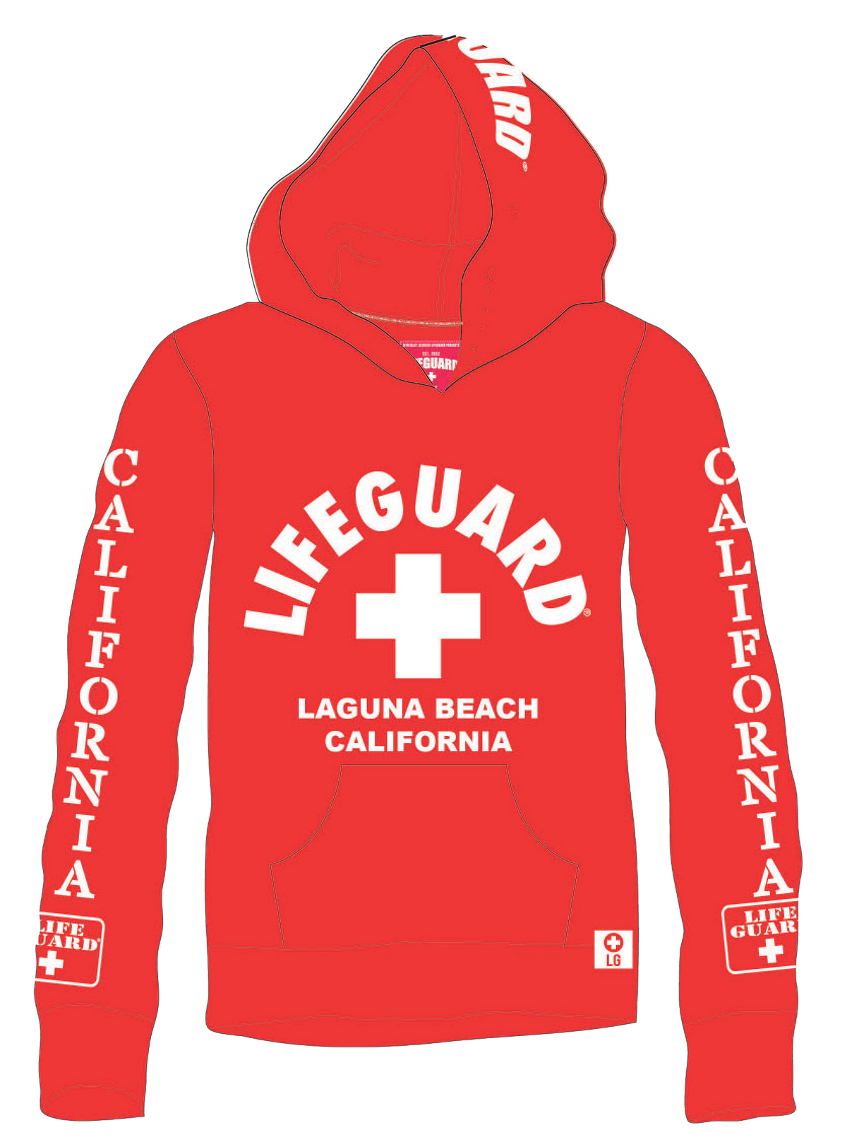 Lifeguard Unisex Adult Sweatshirt - Red - Laguna Beach T-Shirt Company