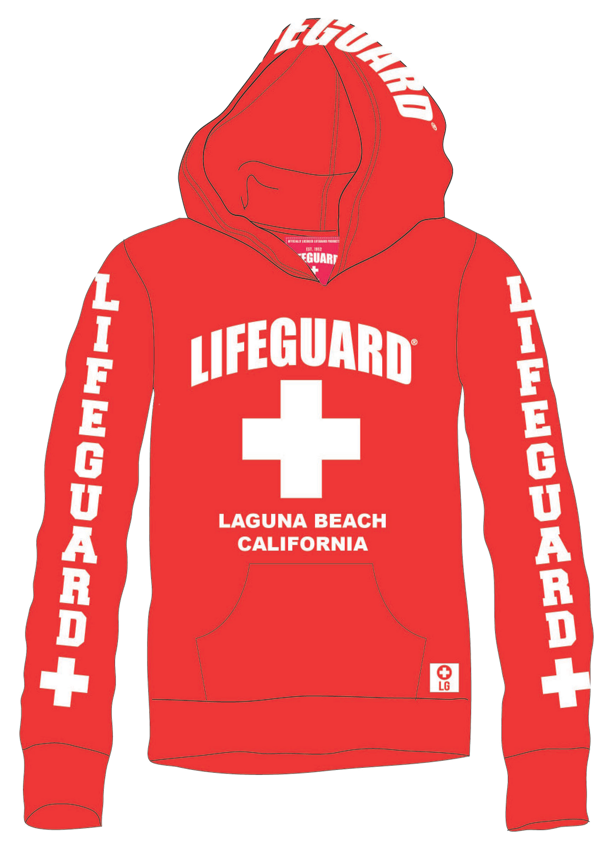 Lifeguard Youth Sweatshirt - Red - Laguna Beach T-Shirt Company